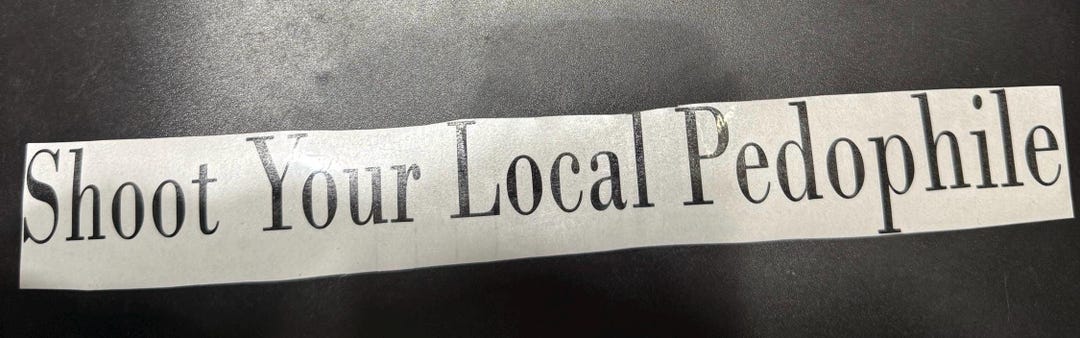 Shoot Your Local Pedophile Vinyl Sticker Fun Vinyl Stickers - Etsy