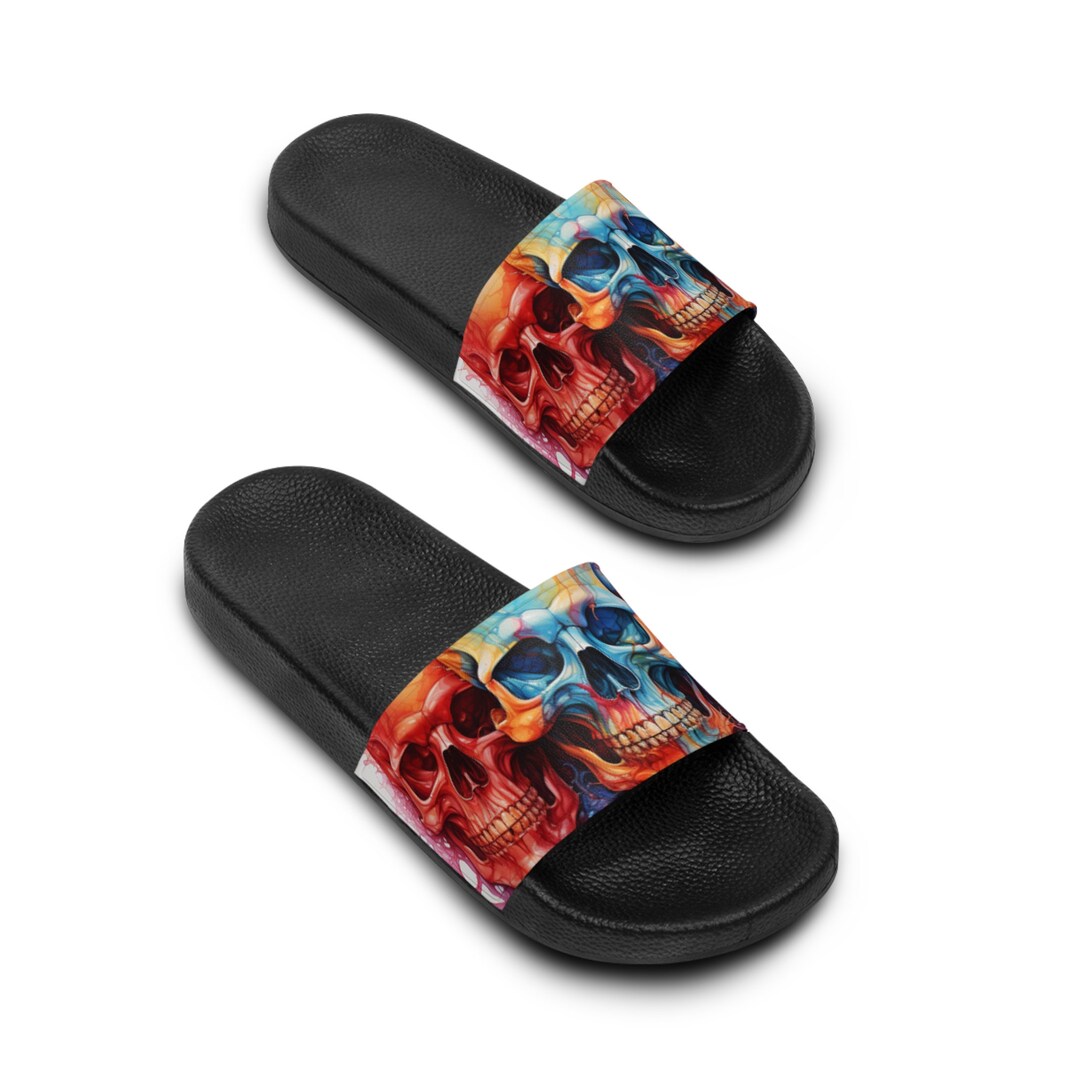 Men's Water Color Skull Slide Sandals - Etsy