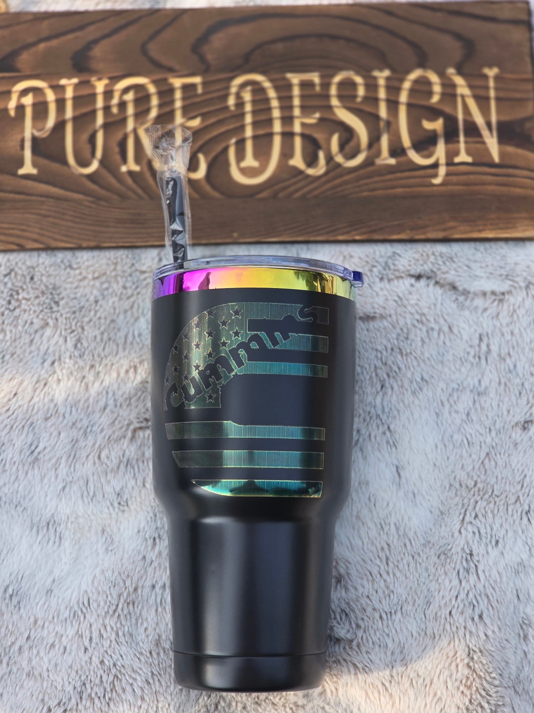 Cummins “choke on My Smoke” 30oz Rainbow Underlay Laser Engraved ...