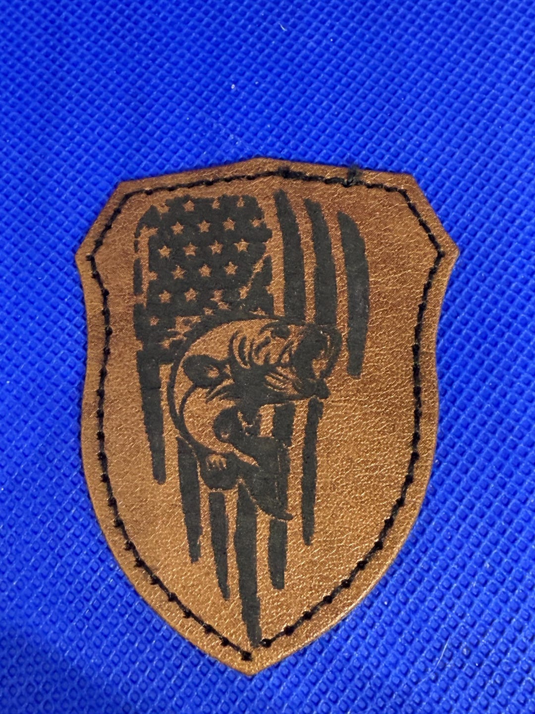 American Flag Fish Hat Patch Fish Hat Patch Fishing Hat Patch American ...