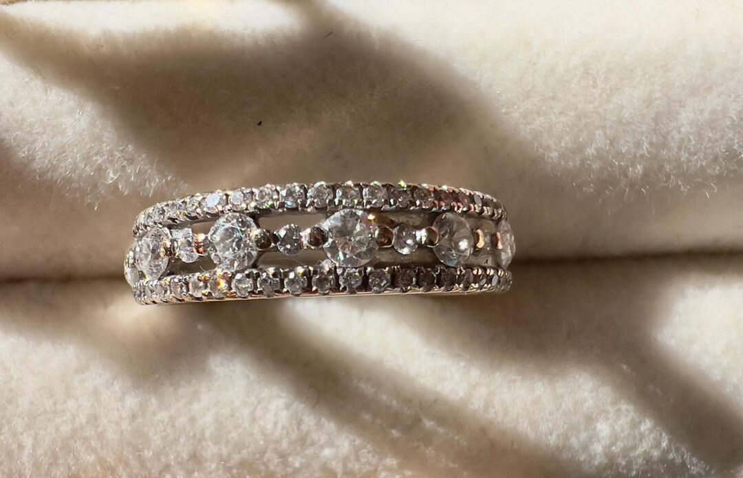 A Diamond Half Eternity Ring Set in 14k Gold | Diamond Stacker Band ...