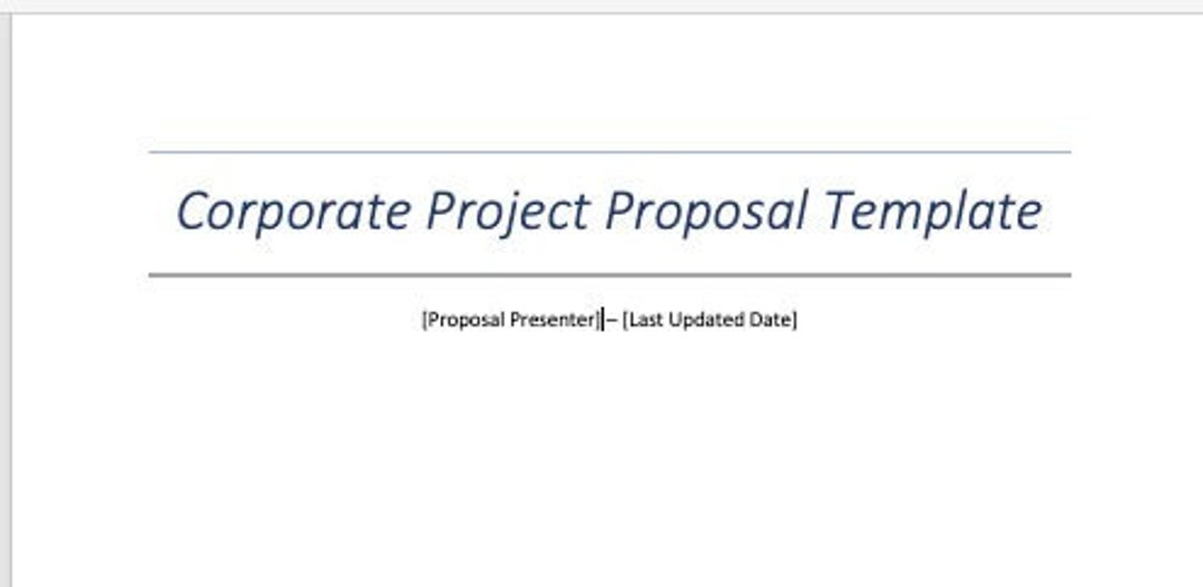 Basic Corporate Project Proposal Template - Etsy