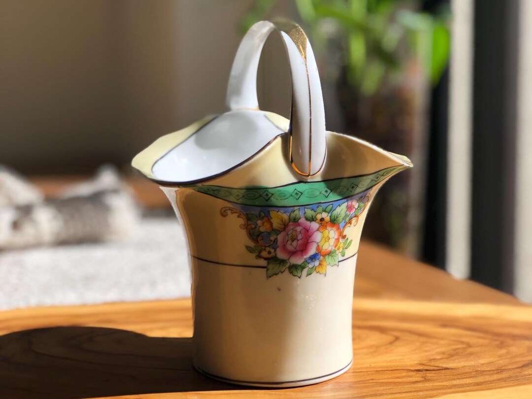 Vintage Noritake Porcelain Hand Painted Floral Basket. Made in Japan ...