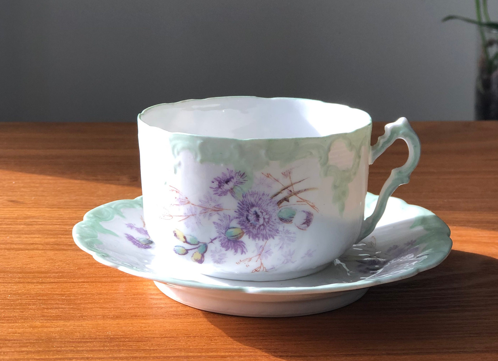 Antique Weimar Hand Painted Teacup and Saucer Set - Etsy