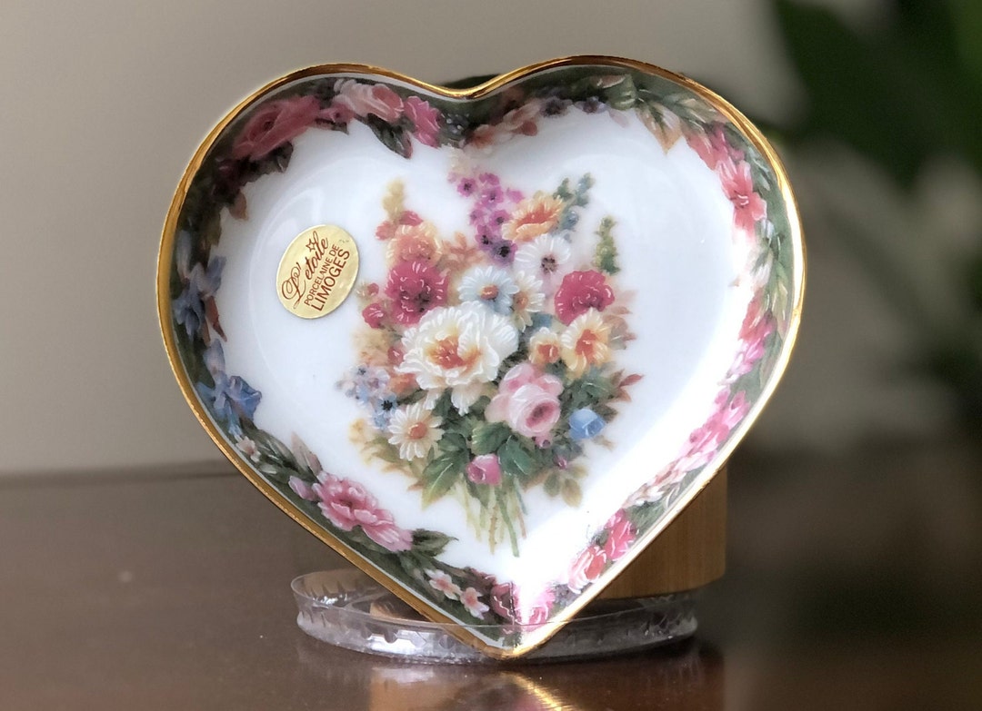 Vintage Letoile Porcelain DE LIMOGES Heart Shaped Trinket Dish - Etsy