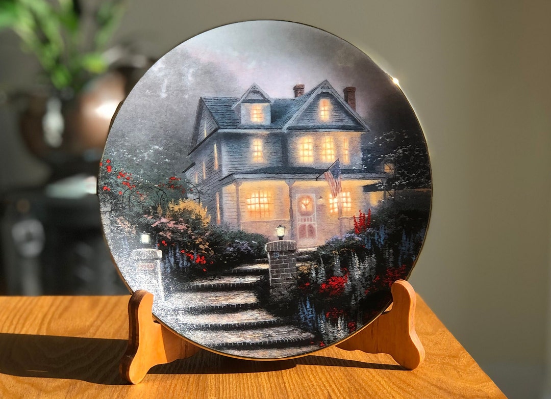 Vintage by Thomas Kinkade A Warm Welcome Home Plate - Etsy