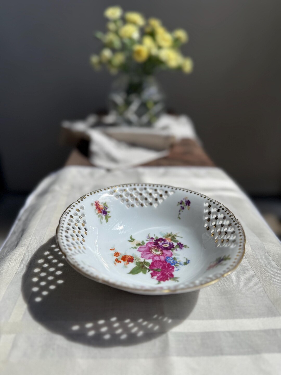 Vintage Victoria China Bowl. Produced in Czechoslovakia - Etsy