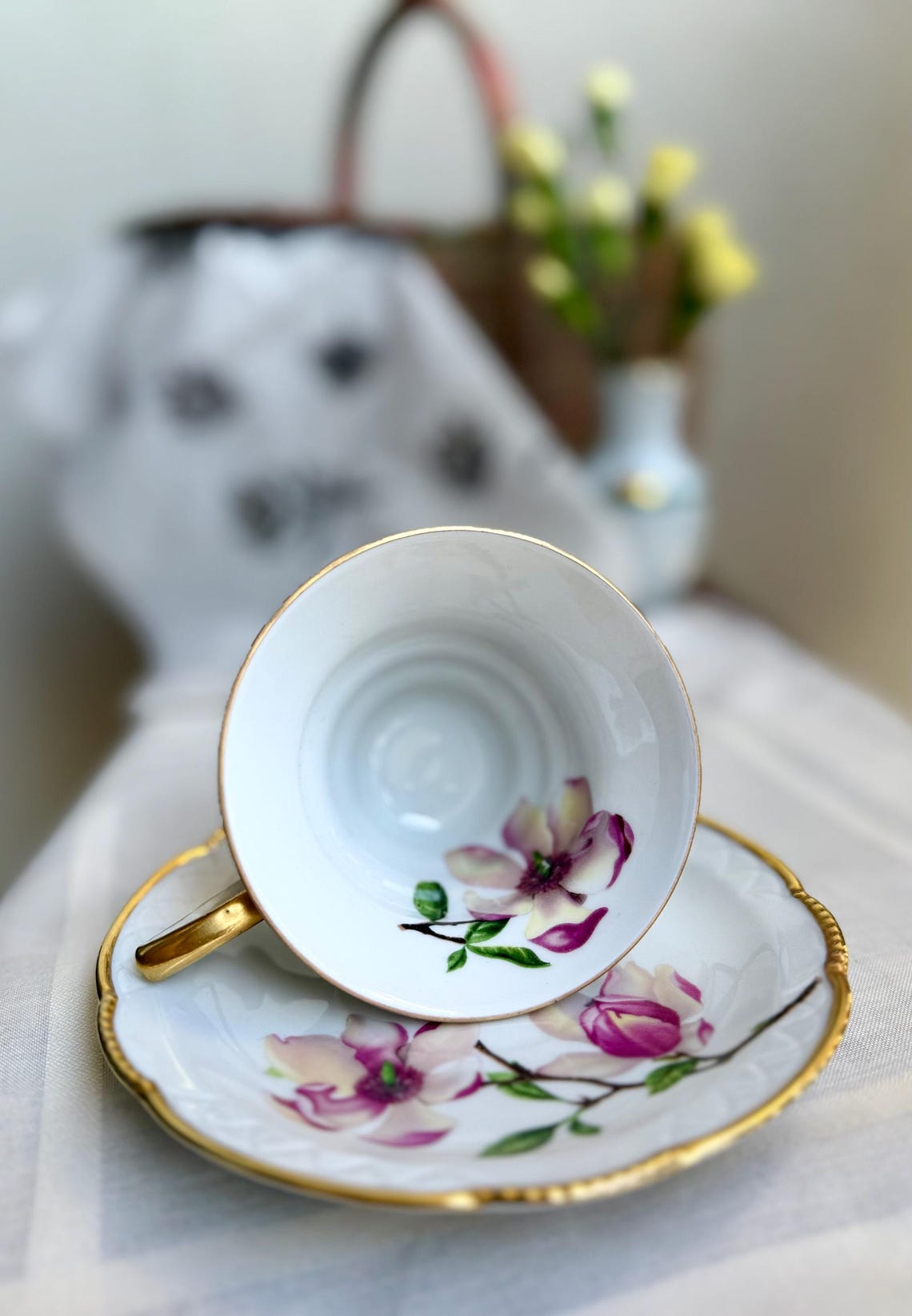 Vintage Mitterteich Bavaria Teacup and Saucer. Magnolia Pattern. Made ...