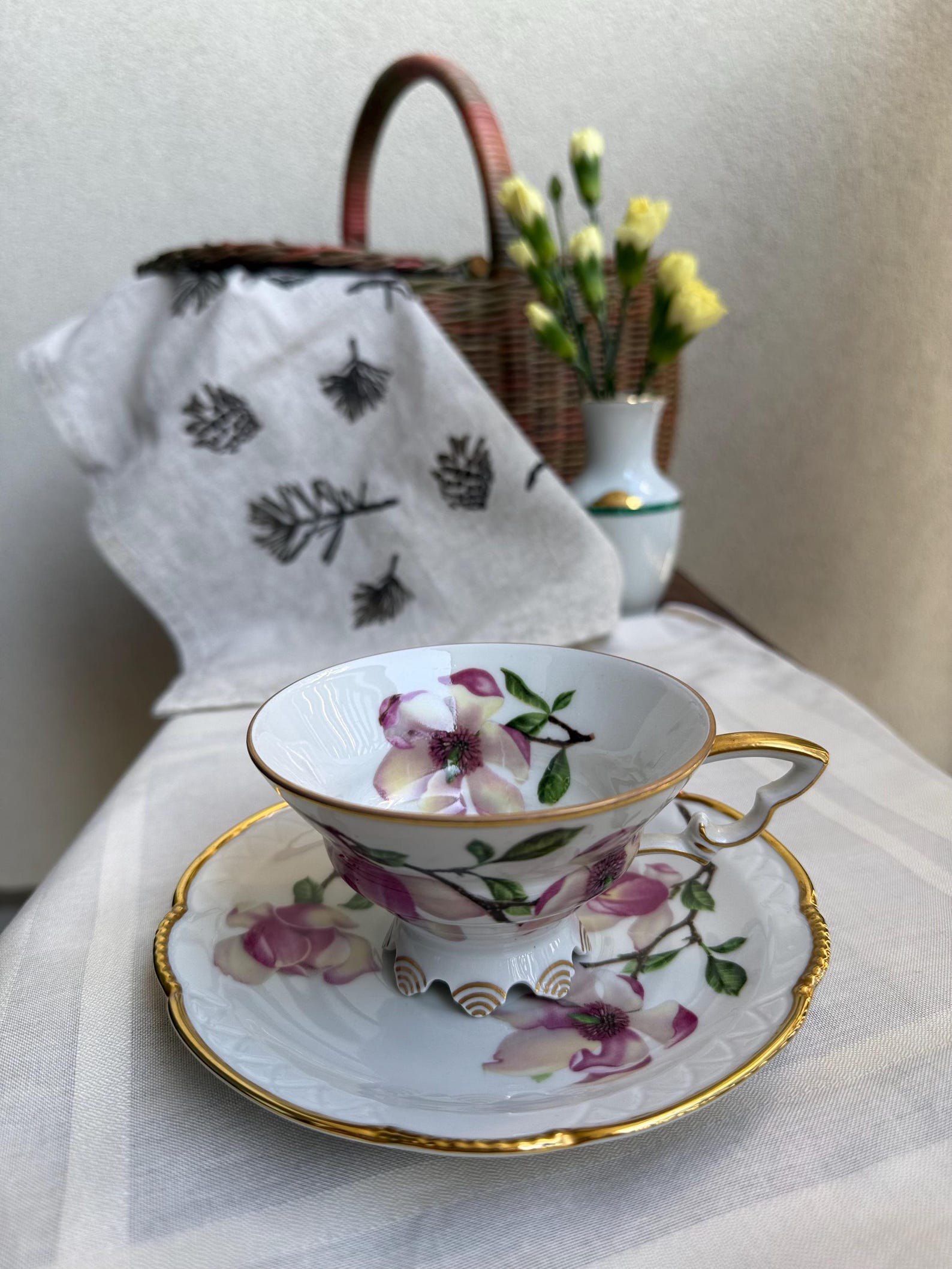 Vintage Mitterteich Bavaria Teacup and Saucer. Magnolia Pattern. Made ...