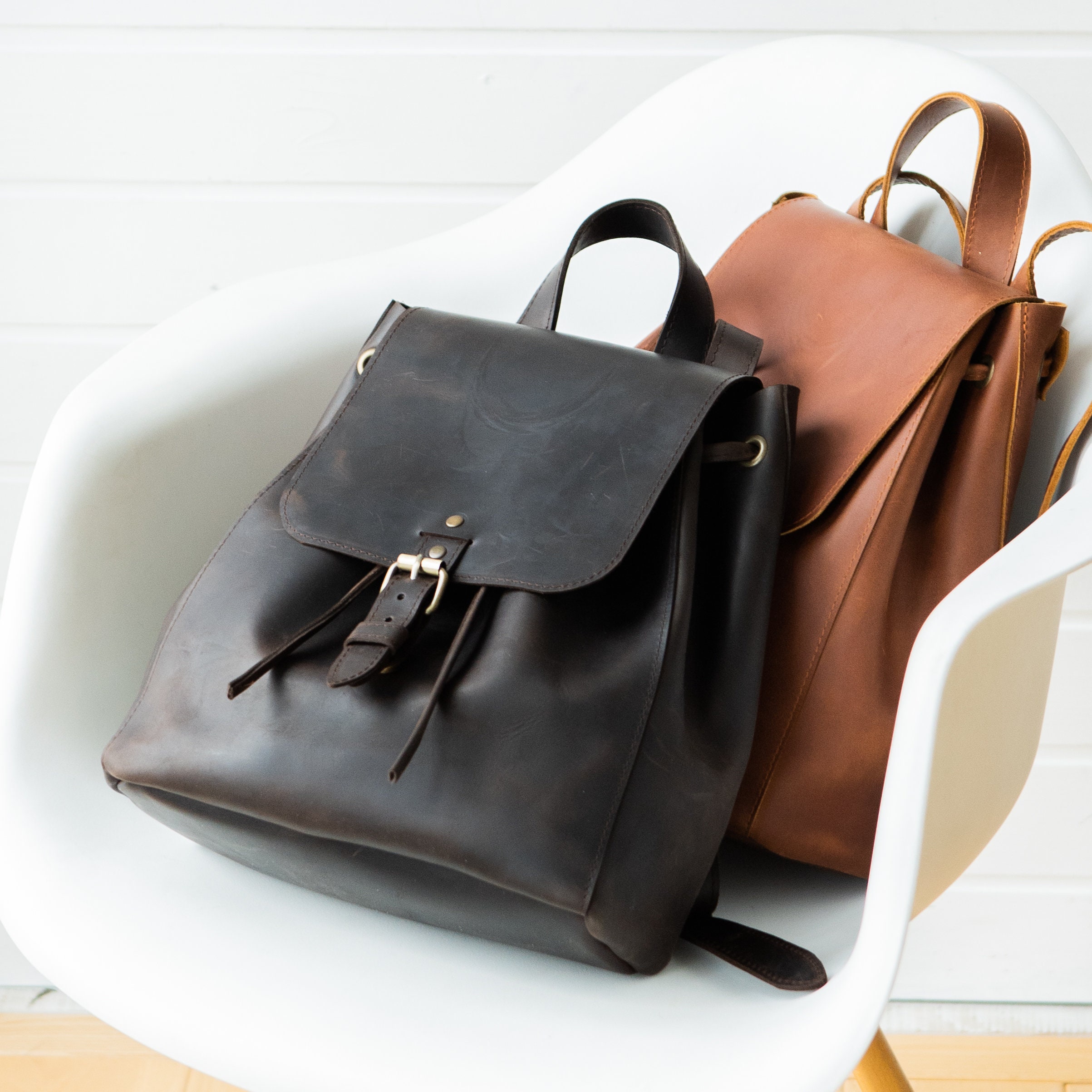 Leather Backpack Purse, Vintage Leather Backpack, Women Backpack ...