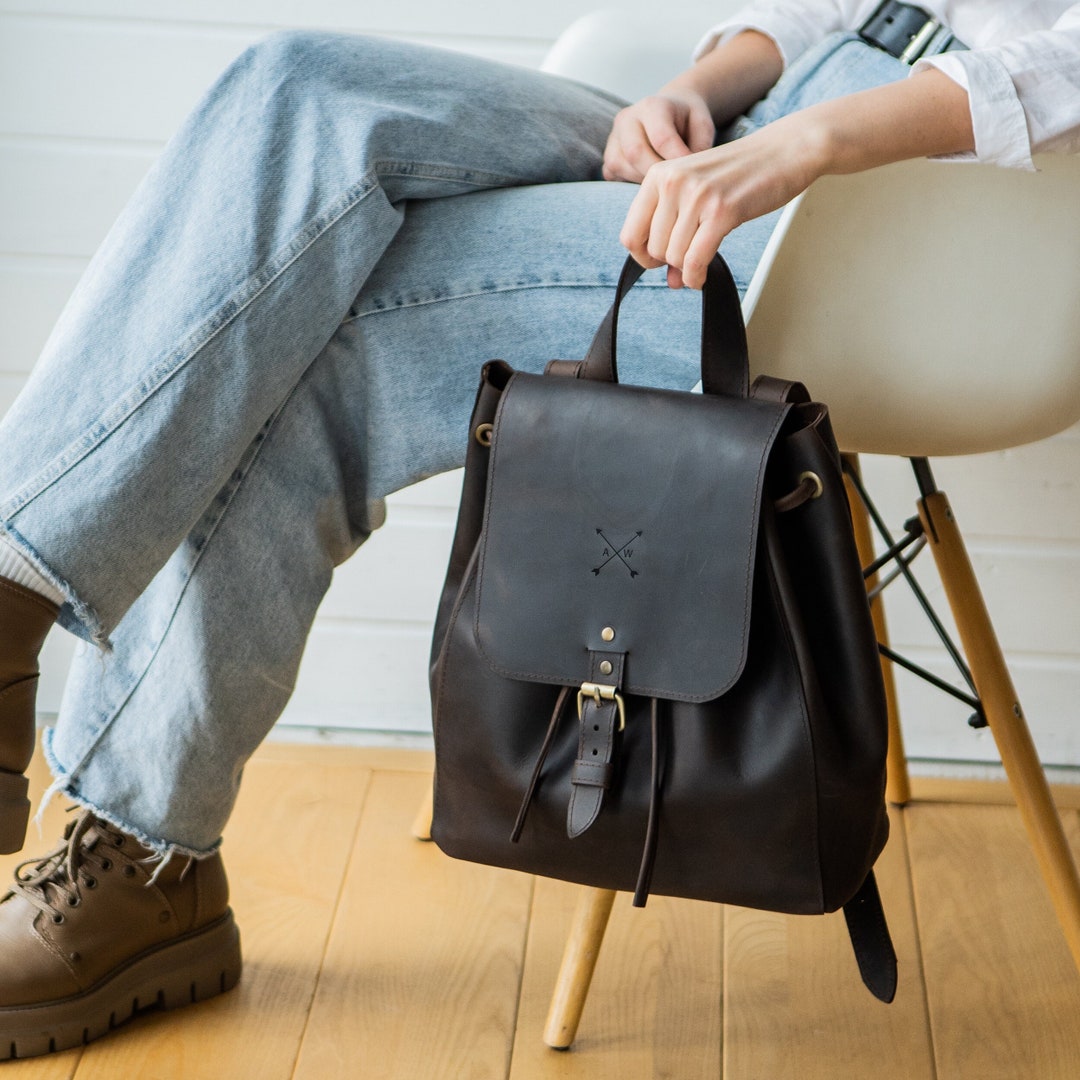 Elegant Handmade Women Backpack Genuine Leather Laptop Backpack Cute ...