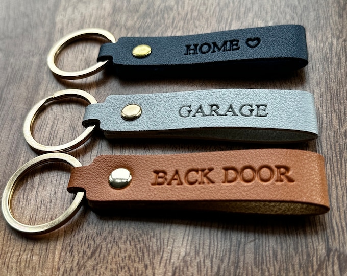 PERSONALISED LEATHER Keyring....free Delivery - Etsy UK