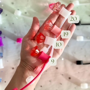 Diamond Tumbler Straw Cover Silicone Topper Fancy Jewel Straw Cover ...