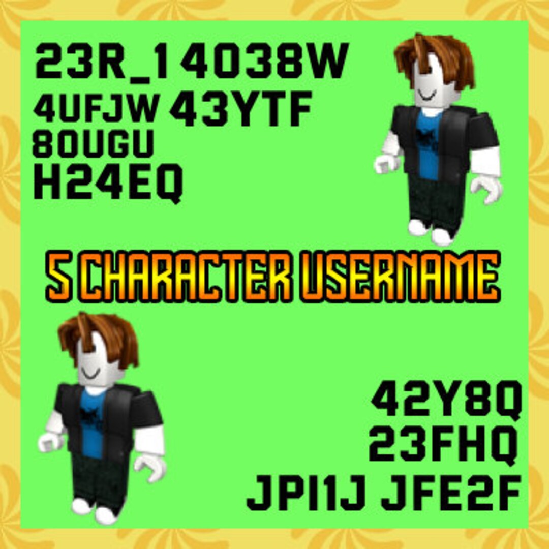 Roblox 5 Character Username Could Include Numbers/underscores MOSTLY ...