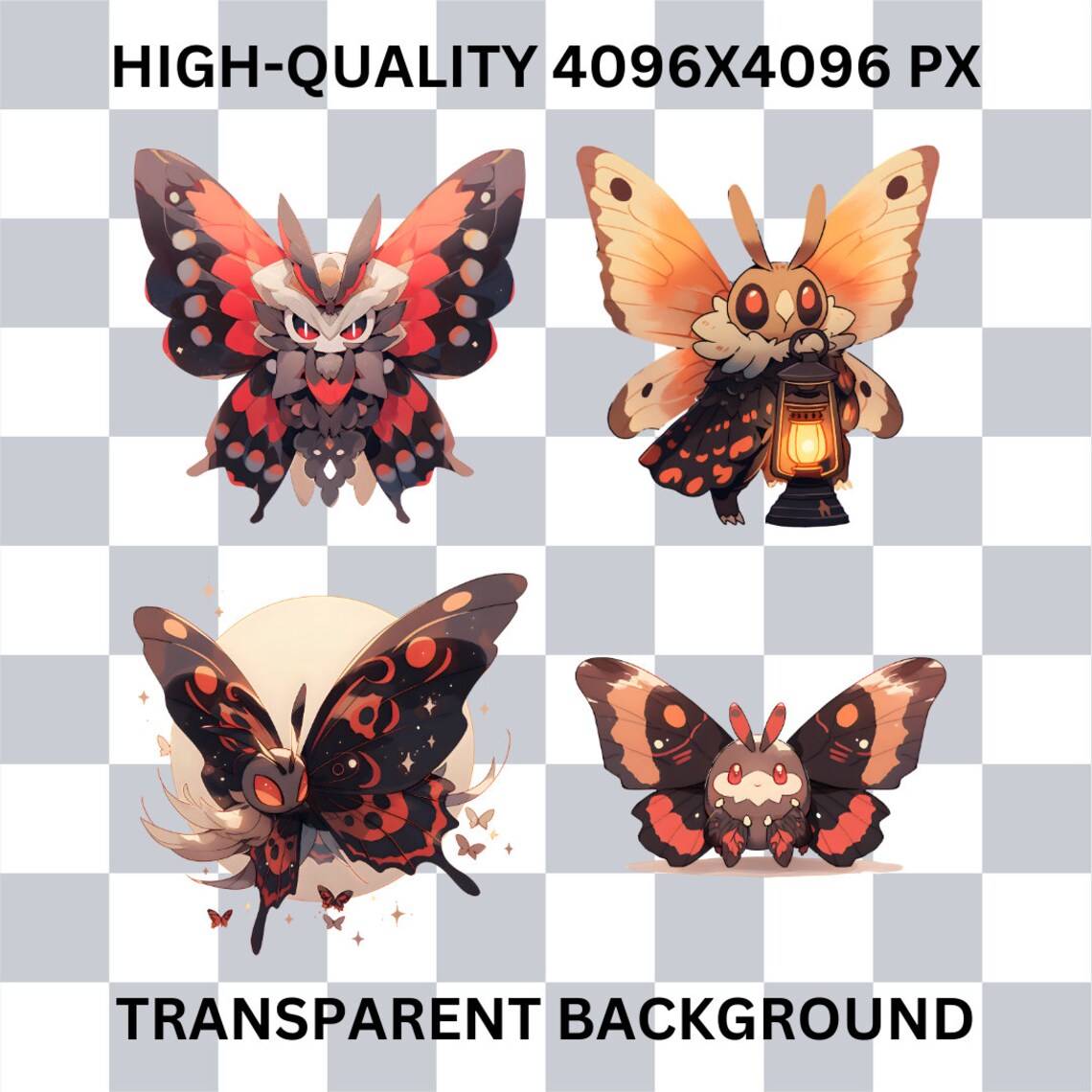 MOTHMAN Clipart PNG Instant Download File Digital Design for Crafting ...