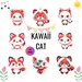 Kawaii Cats Clipart Cute Cat Clip Art Kawaii Kitten Kitty Icons Pet ...