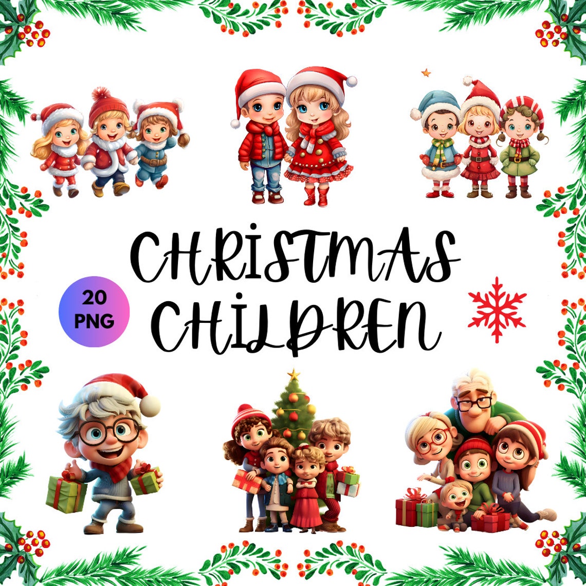 20 Christmas Children Clipart PNG, Christmas Clipart, Winter Clipart ...