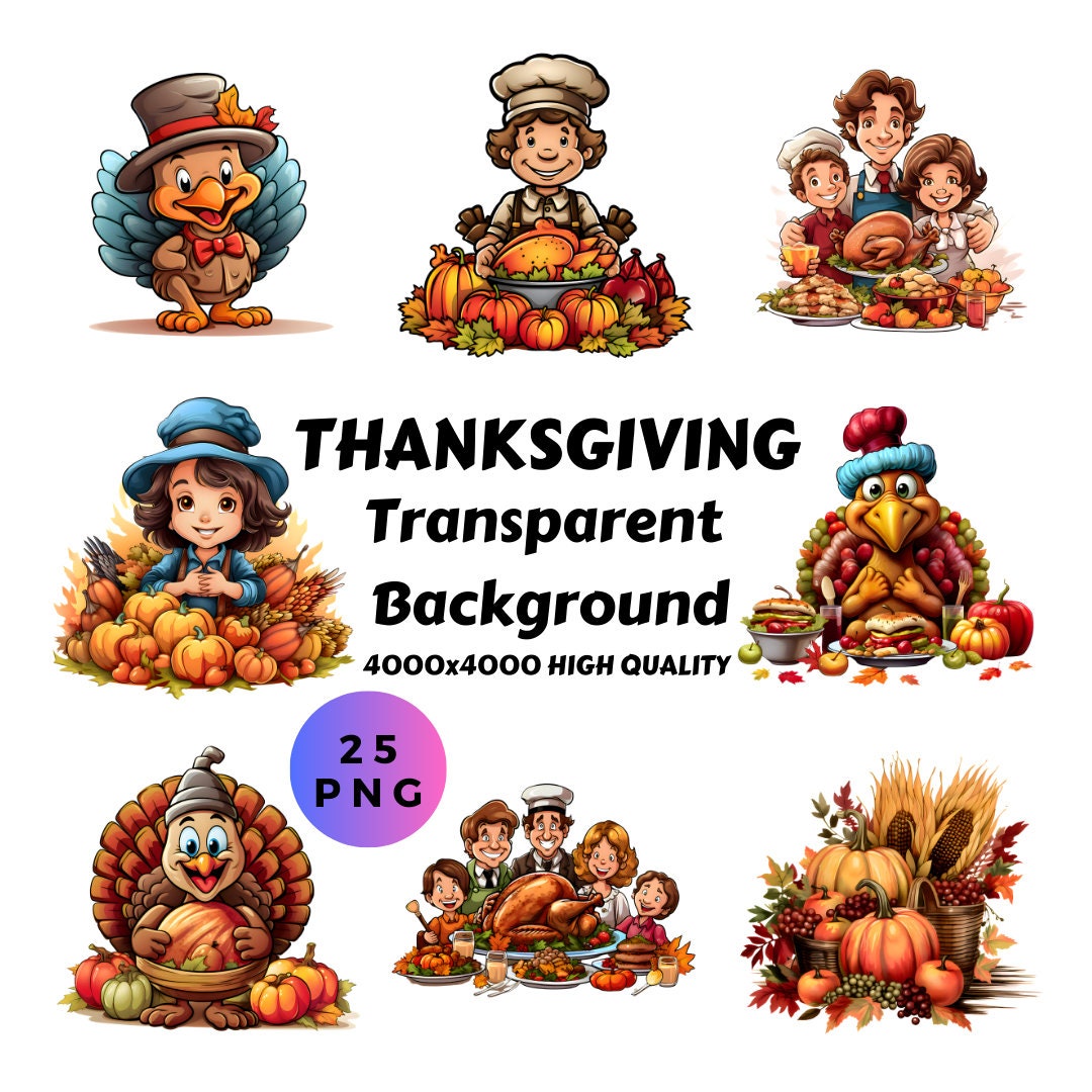 Thanksgiving Clipart Bundle | Cozy Fall Digital Art | Turkey Clip Art ...
