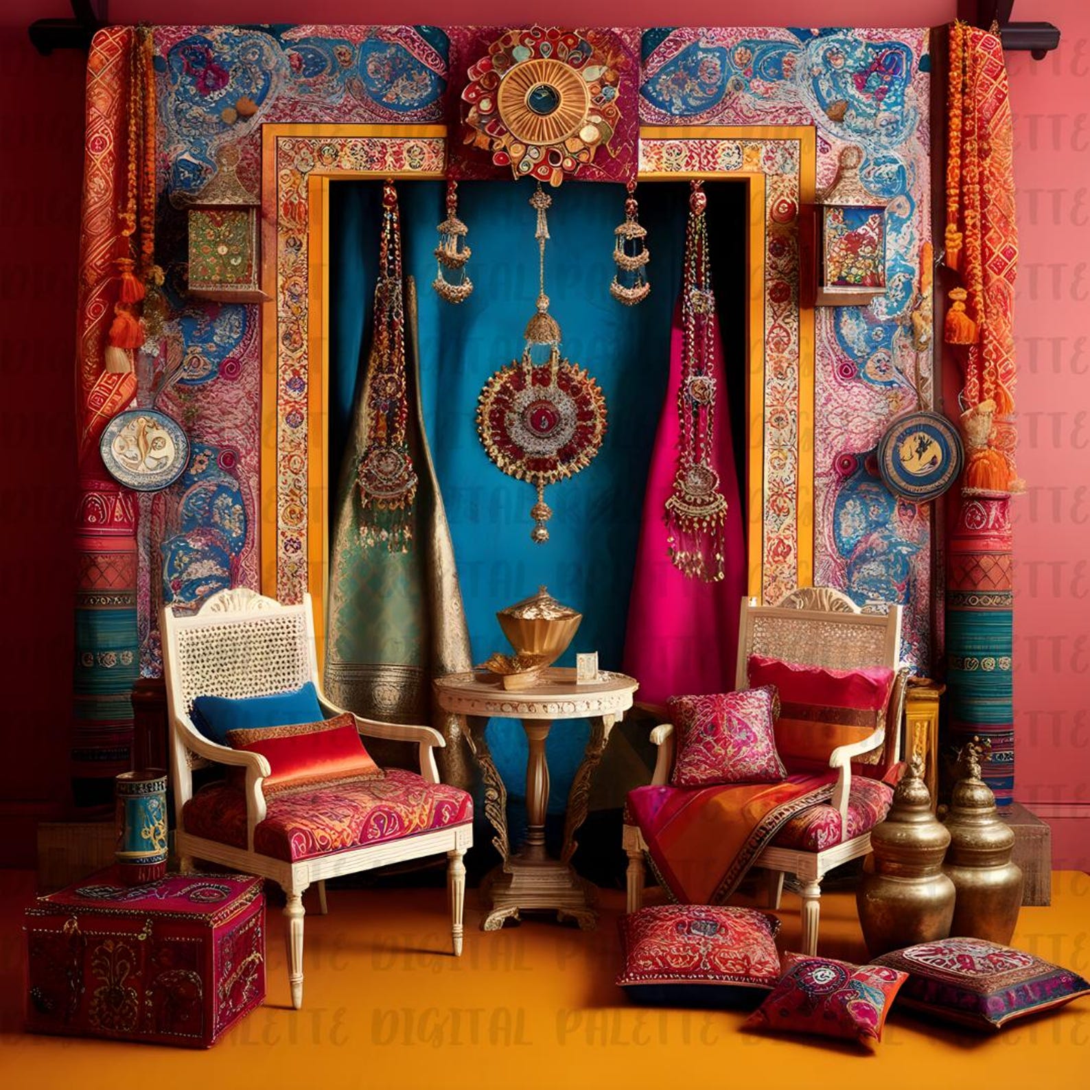 İndian Backdrop | Indian Interior Decor Digital Backdrop | Traditional ...