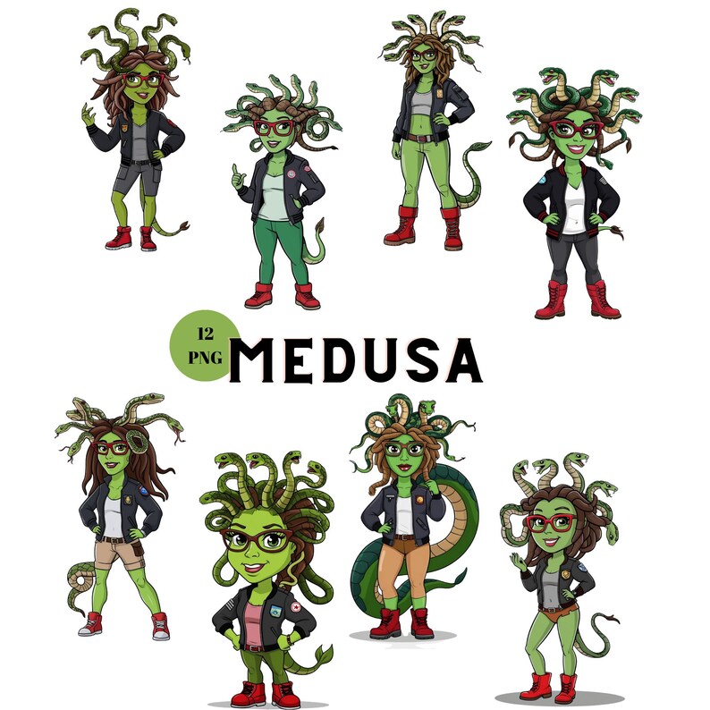Unique Medusa Clipart Collection | Medusa Illustration in Fun Styles ...