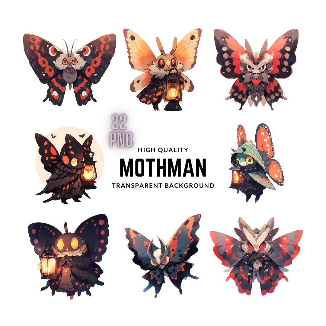 MOTHMAN Clipart PNG Instant Download File Digital Design for Crafting ...