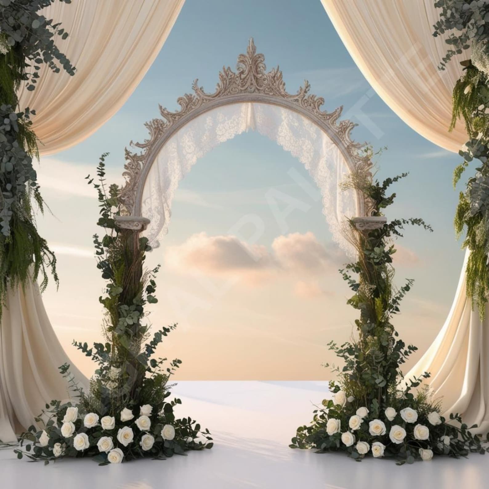 Ornate Wedding Arch Backdrop Wedding Backdrop Digital Backdrop Wedding ...