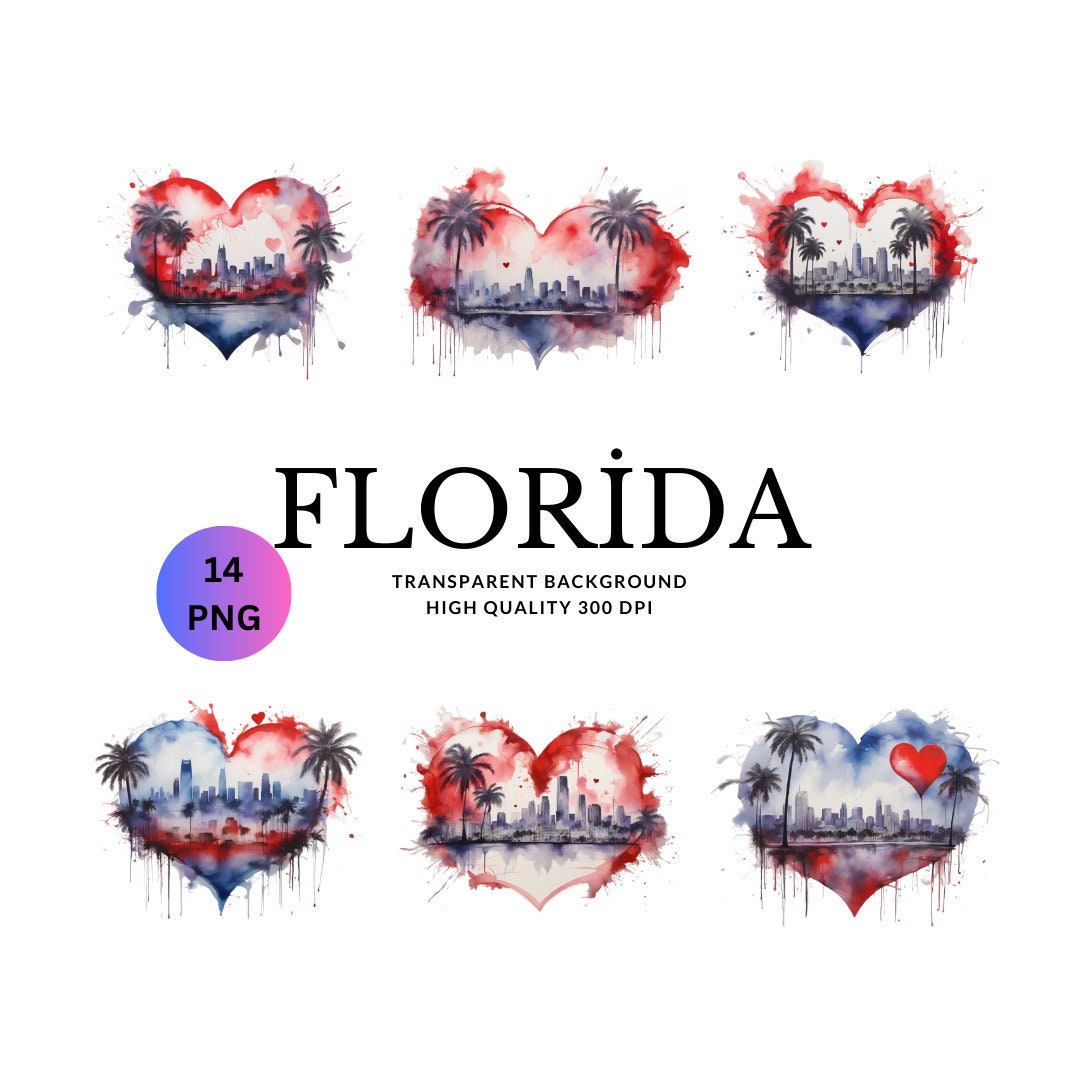 Watercolor Florida Png Collection - High-quality, 300 DPI Transparent ...