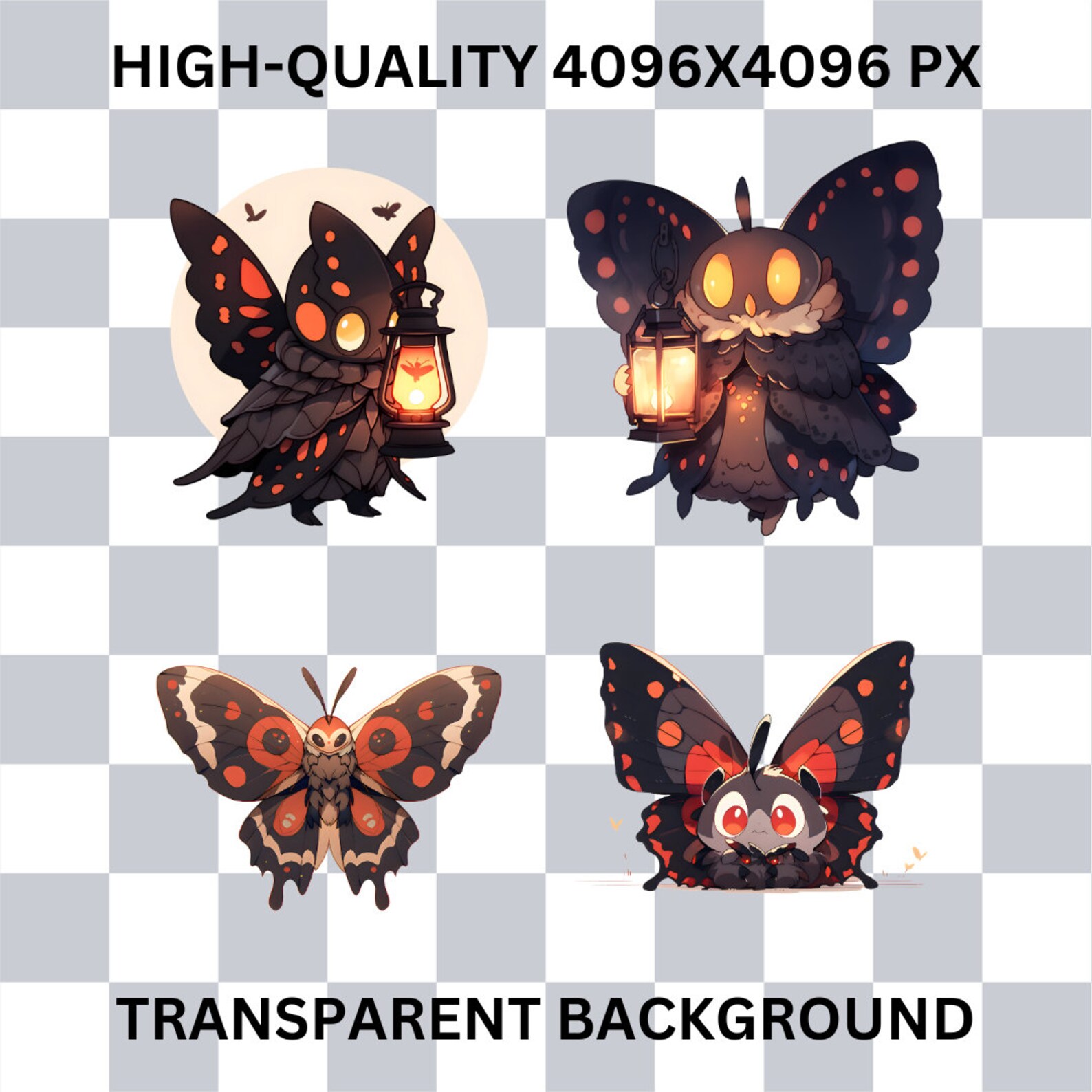 MOTHMAN Clipart PNG Instant Download File Digital Design for Crafting ...