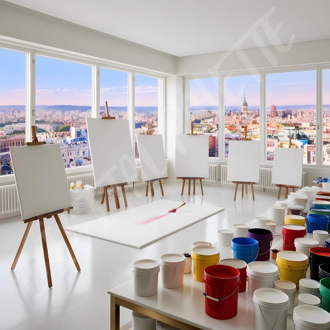 Modern Art Studio Digital Backdrop | Studio Digital Backdrop | Painting ...