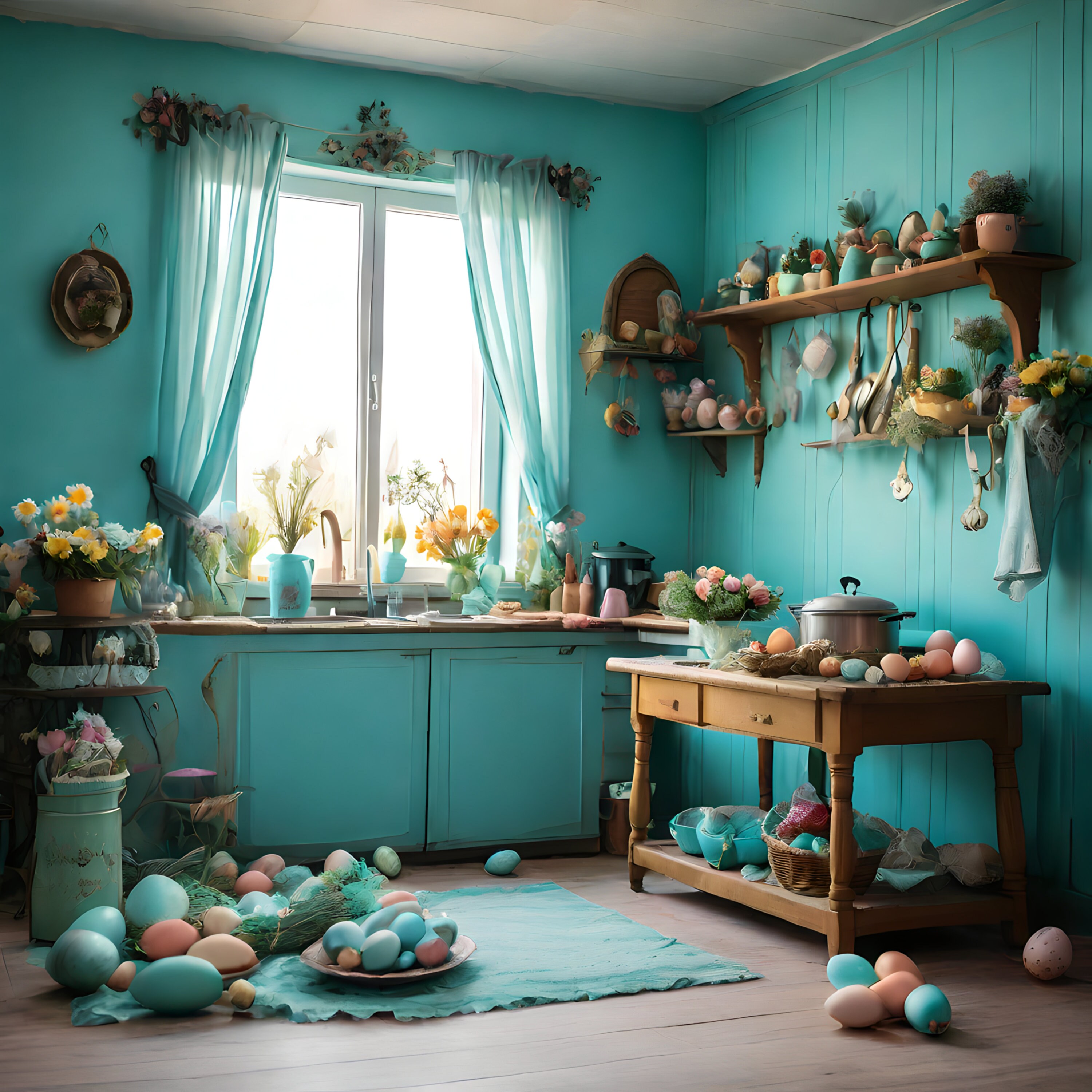 18 Easter Kitchen Backdrop PNG Files High-quality Holiday Graphics Set ...