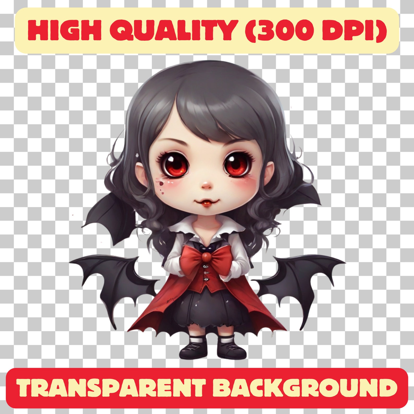 12 PNG Kawaii Vampires Clipart, Cute Creepy Halloween Illustrations ...