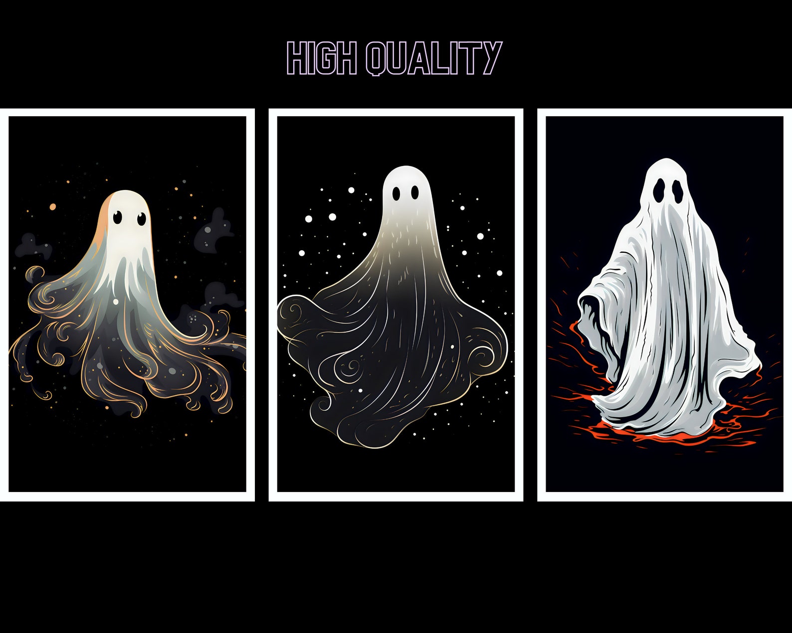 Amy Joy Art Retro Ghost Clipart, Ghost Clipart, Ghost PNG, Spooky ...