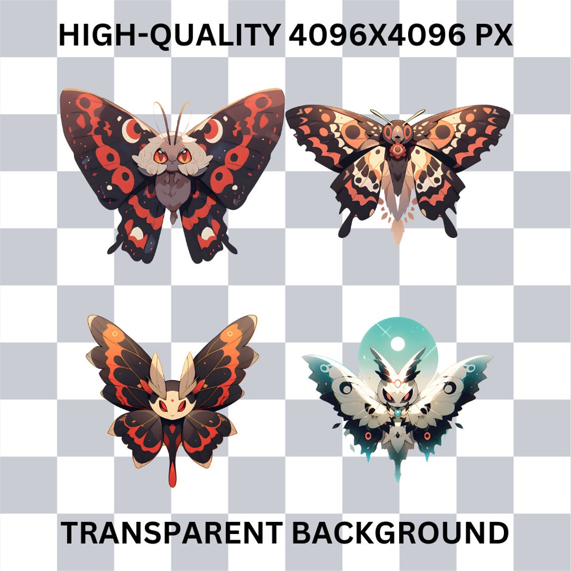 MOTHMAN Clipart PNG Instant Download File Digital Design for Crafting ...