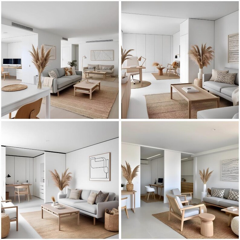 Minimalist Living Room Digital Backdrop - High-resolution Neutral ...