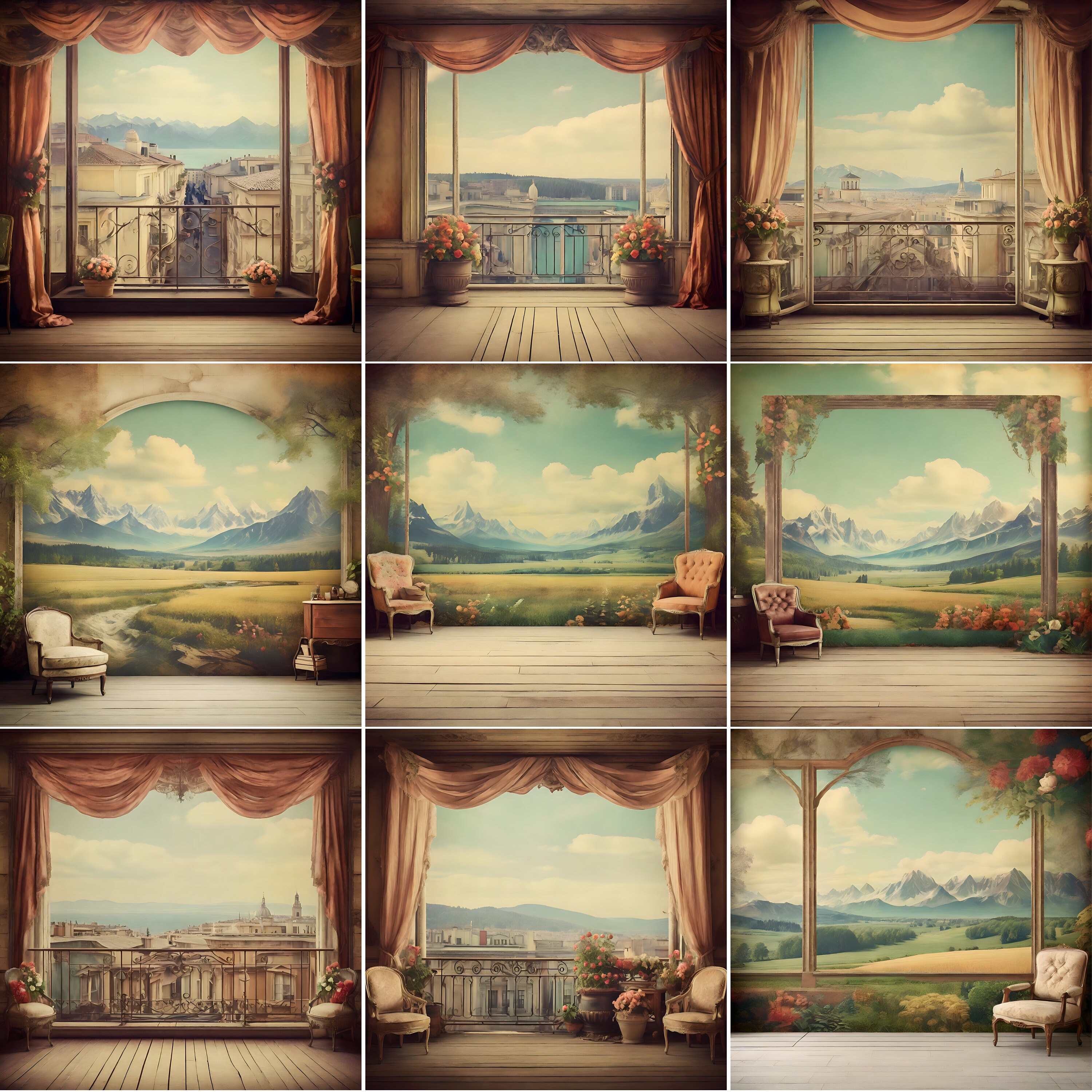 75 Vintage Digital Background PNG Files High Quality Holiday Graphic ...