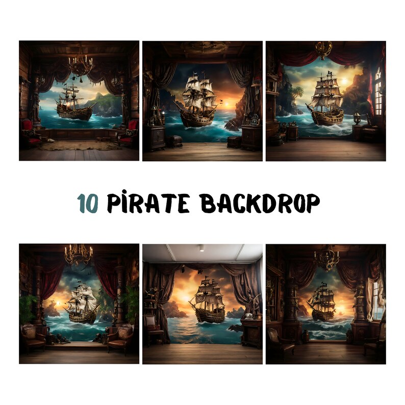 10 Pirate Backdrop PNG Files - High-quality Holiday Graphics Set for ...