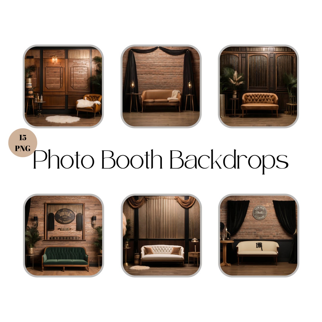 Set of 15 High-quality Photo Booth Backdrops PNG - Various Themes for ...