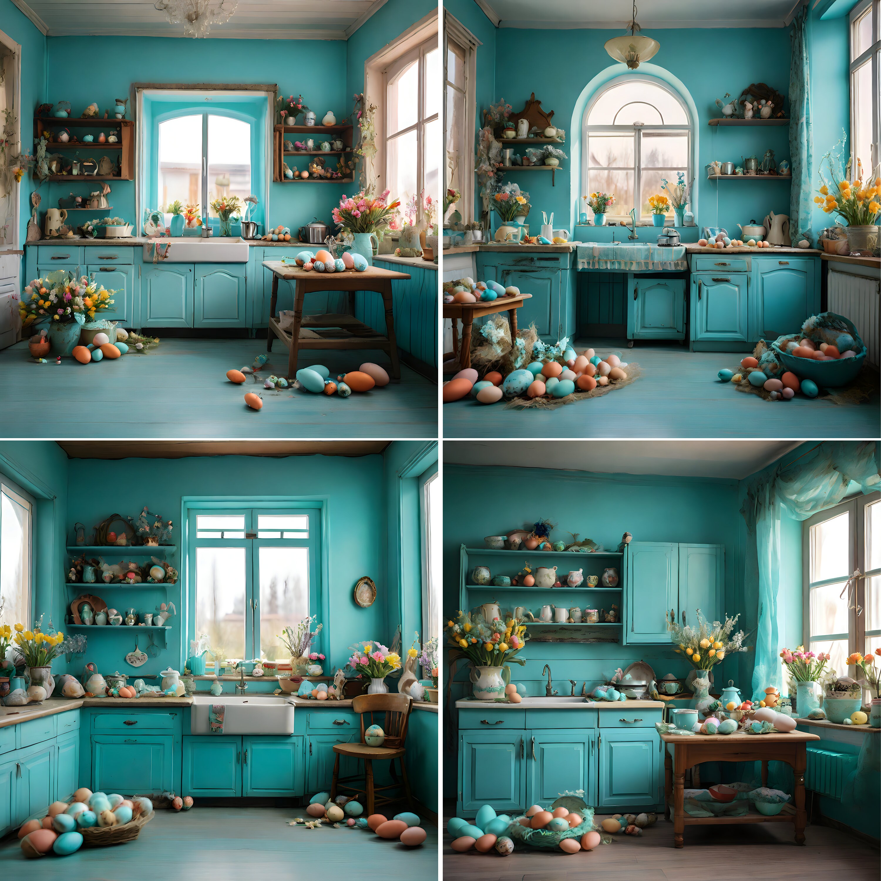 18 Easter Kitchen Backdrop PNG Files - High-quality Holiday Graphics ...