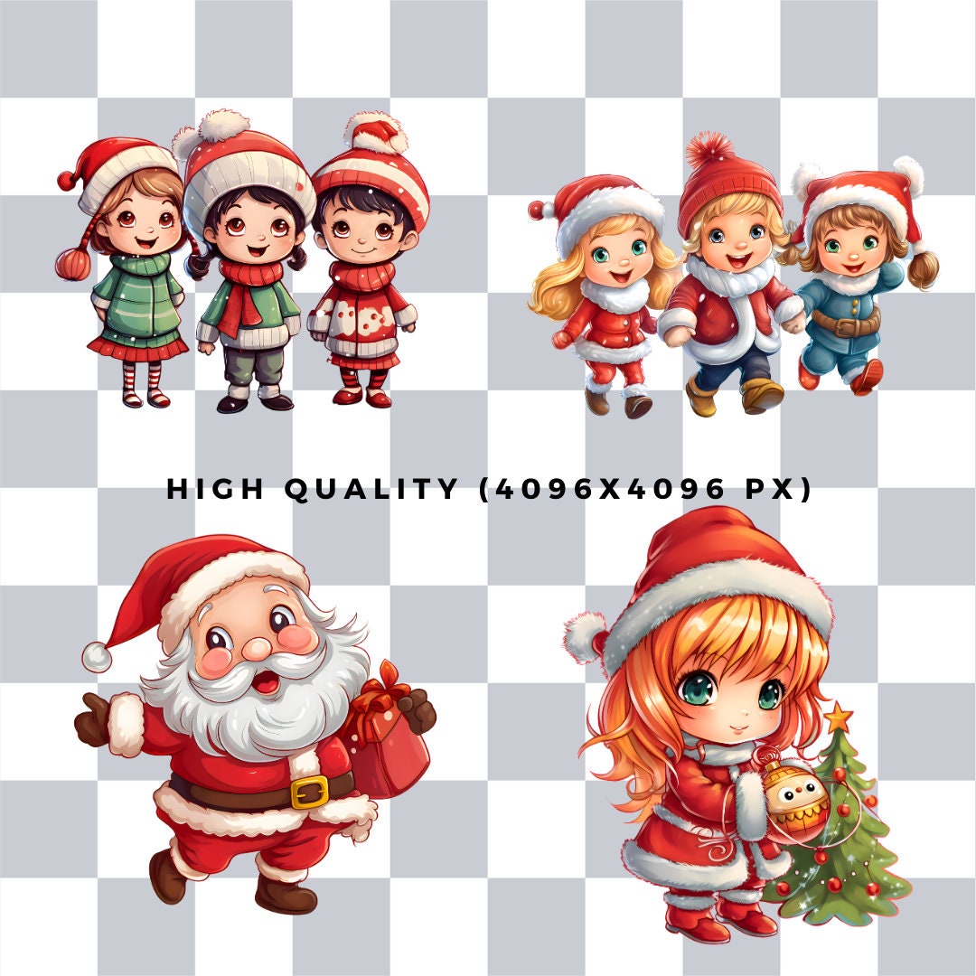 20 Christmas Children Clipart PNG, Christmas Clipart, Winter Clipart ...