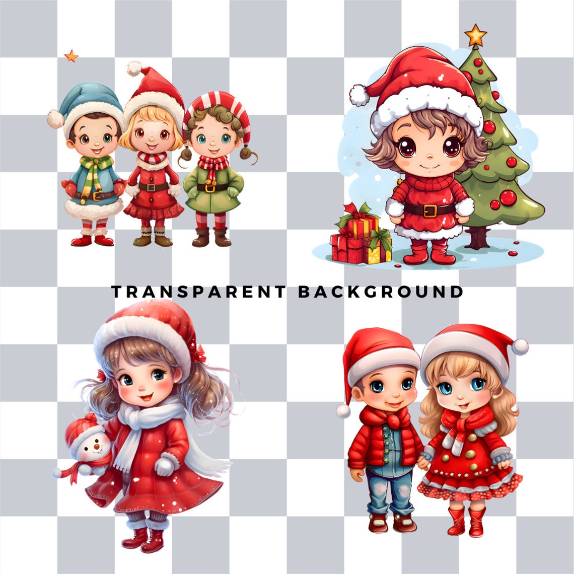 20 Christmas Children Clipart PNG, Christmas Clipart, Winter Clipart ...