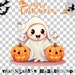 Kawaii Halloween Ghost Clipart, Halloween Clipart, Ghost PNG, Spooky ...