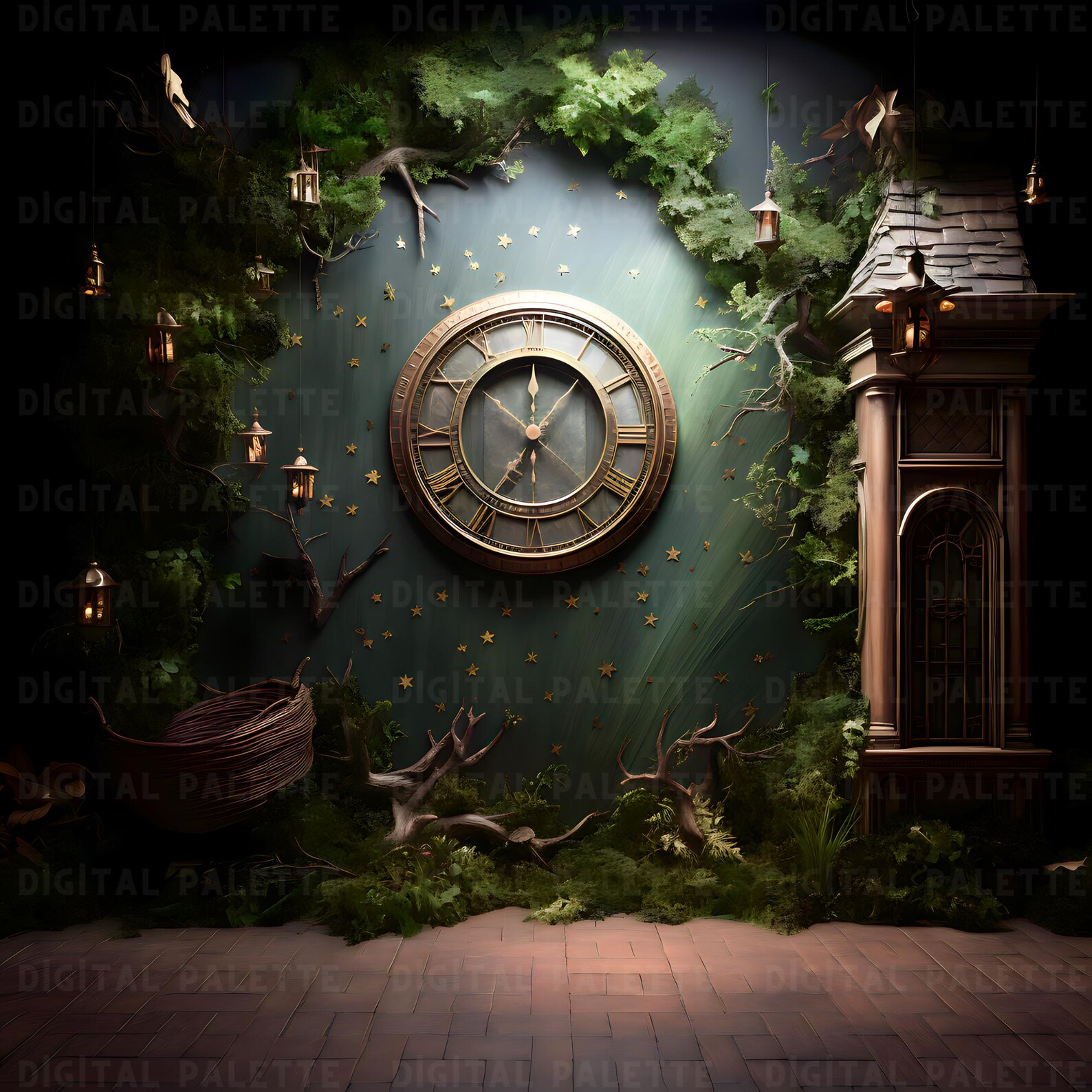 Clock Nature Background - Digital Photo Studio Background - High ...