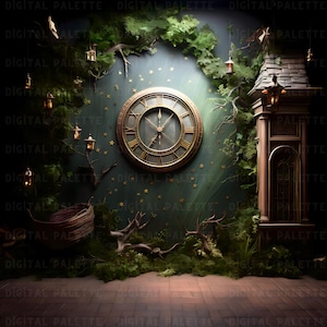 Clock Nature Background - Digital Photo Studio Background - High ...