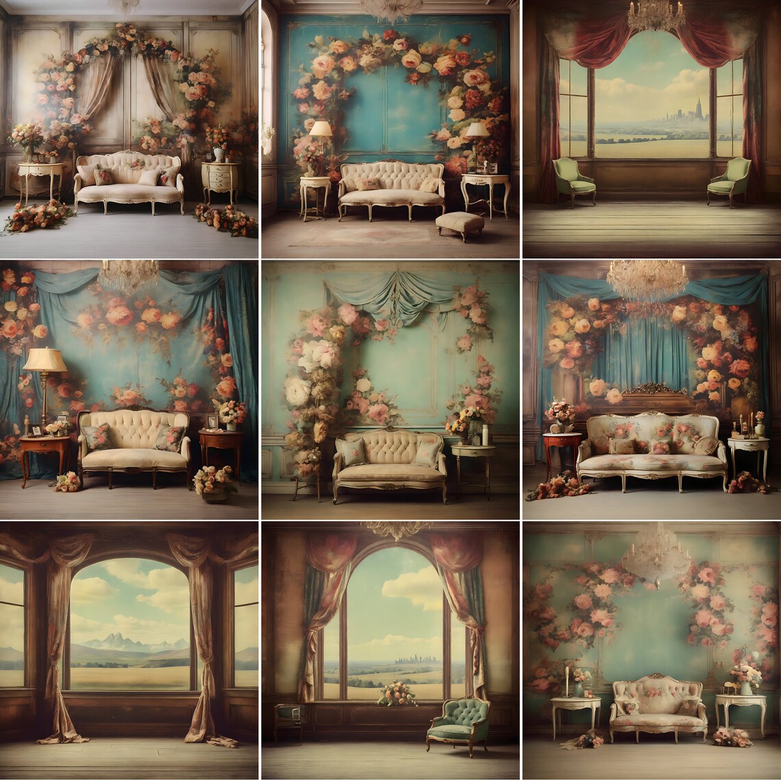 75 Vintage Digital Background PNG Files High Quality Holiday Graphic ...