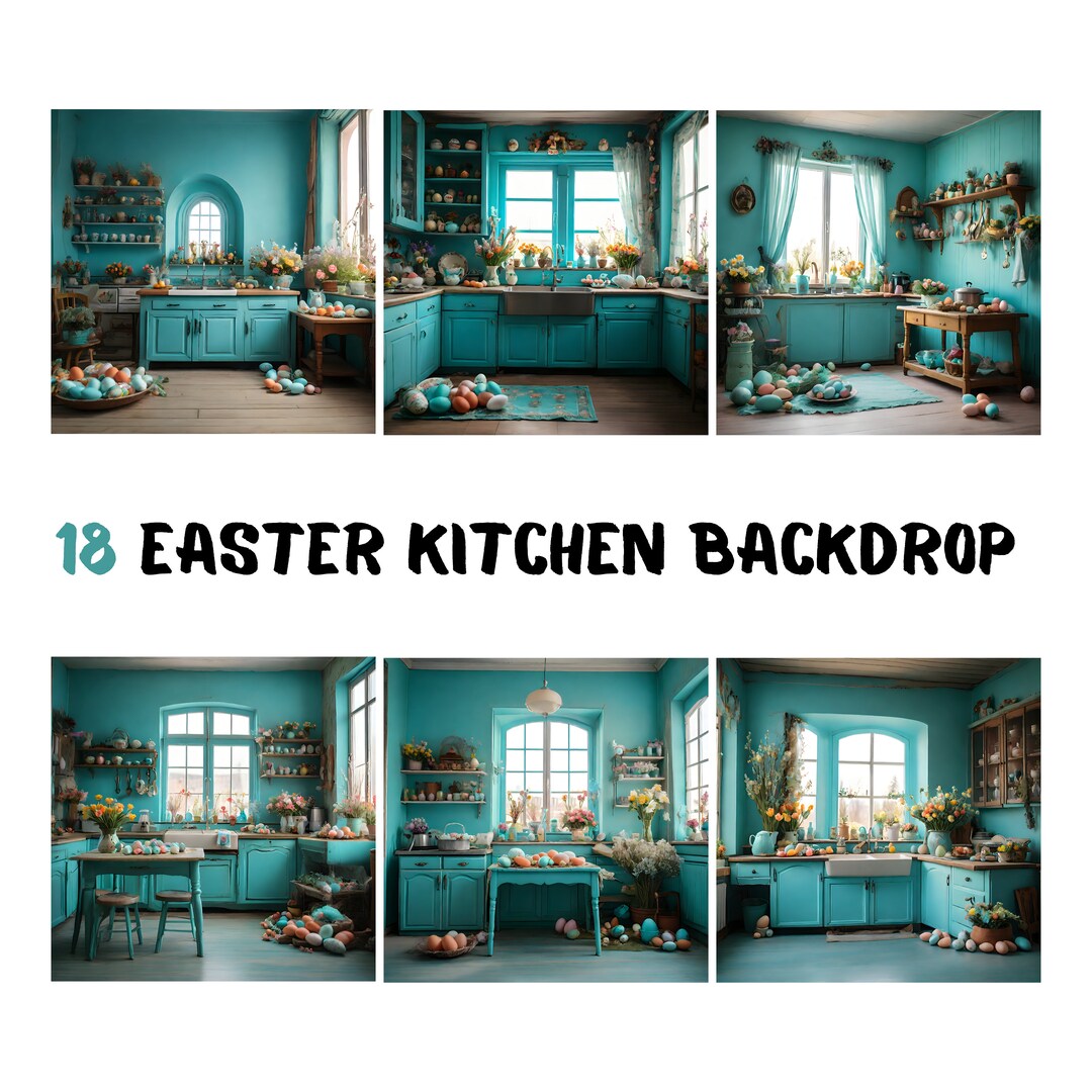 18 Easter Kitchen Backdrop PNG Files - High-quality Holiday Graphics ...