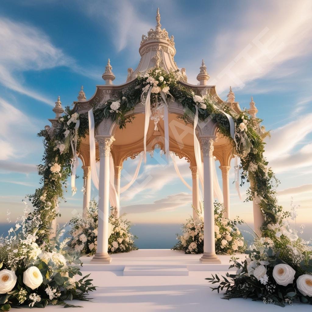 Elegant Wedding Gazebo Backdrop - Wedding Backdrop - Romantic Floral ...