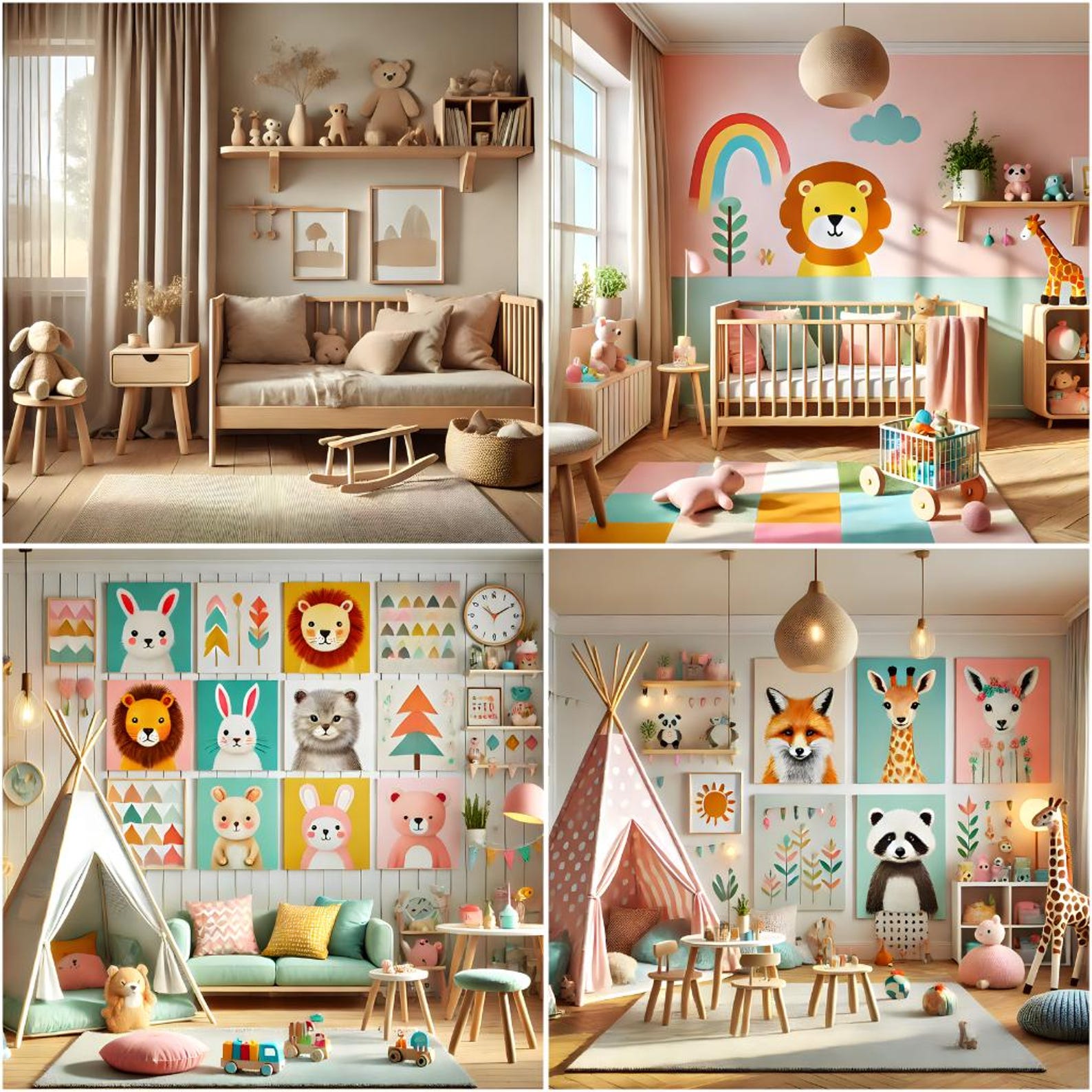 16 Nursery Backdrops for Kids Rooms | Adorable Animal Wall Art for Baby ...