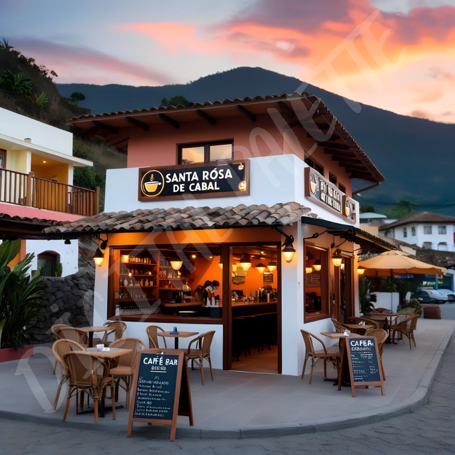 Rustic Coffee Shop Digital Backdrop – Digital Backdrop – Santa Rosa De ...