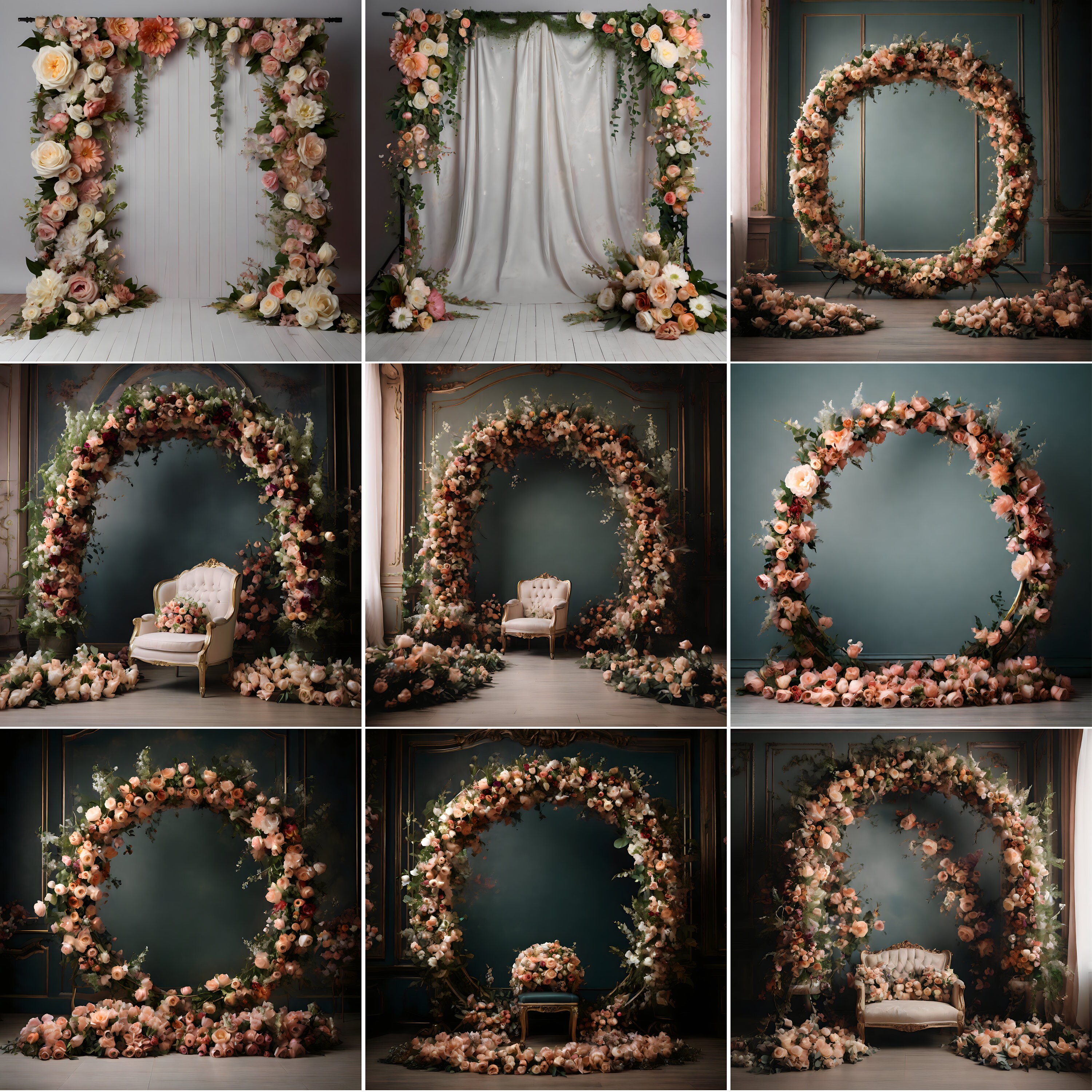 74 Floral Wedding Backdrop PNG Files - High-quality Holiday Graphics ...