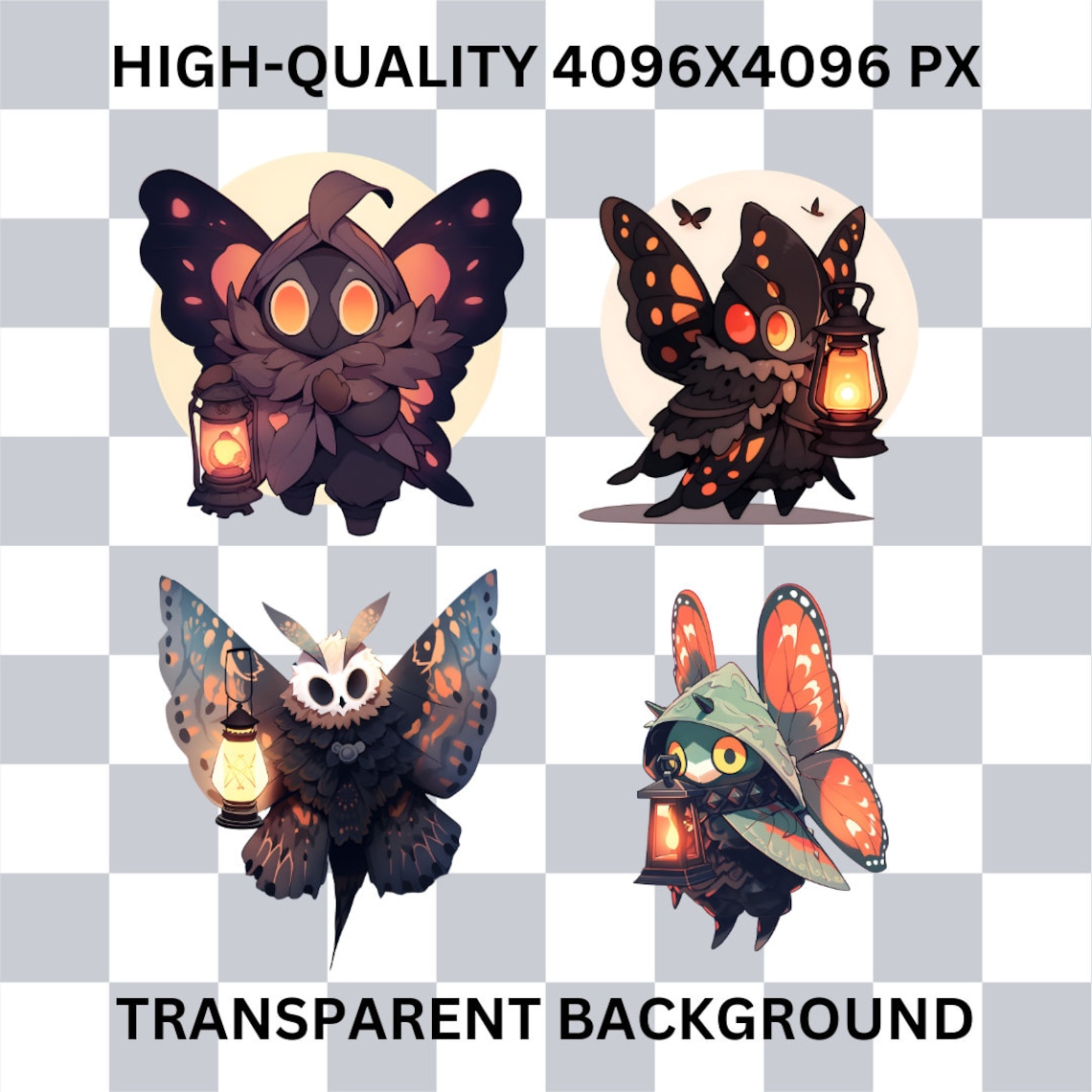 MOTHMAN Clipart PNG Instant Download File Digital Design for Crafting ...